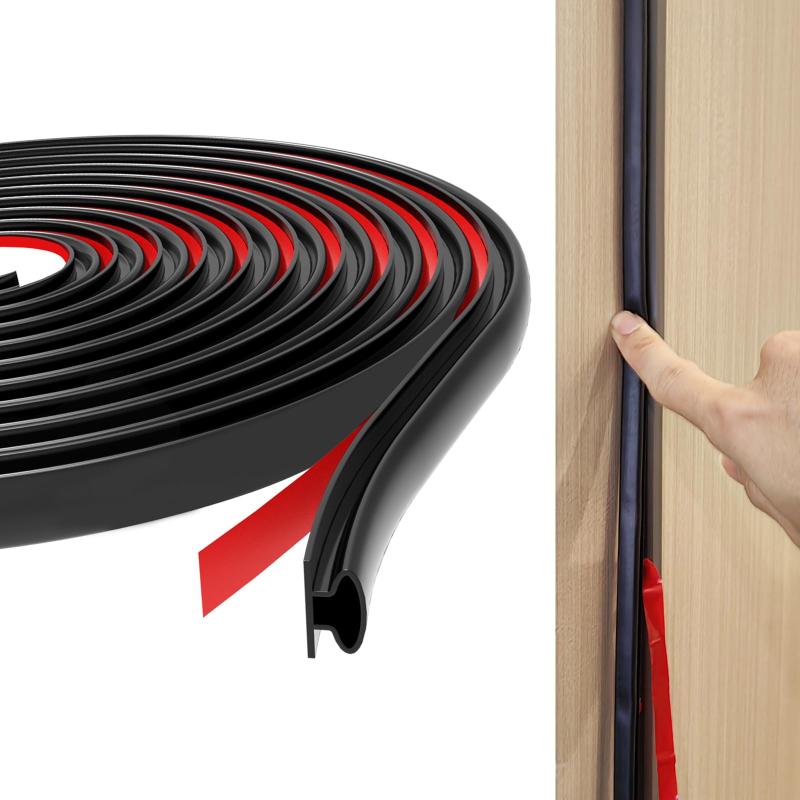 高い柔軟性ドアと窓の隙間テープ 自己粘着 防水 高温 引き戸 扉 玄関用すきまテープ 高密度シリコーンゴム素材 防音 防風 保温室内 ドア 窓 シールテープ D型 衝突防止隙間パッキンド多機能ドアと窓の隙間テープ:ドアと窓の隙間テープの背面...