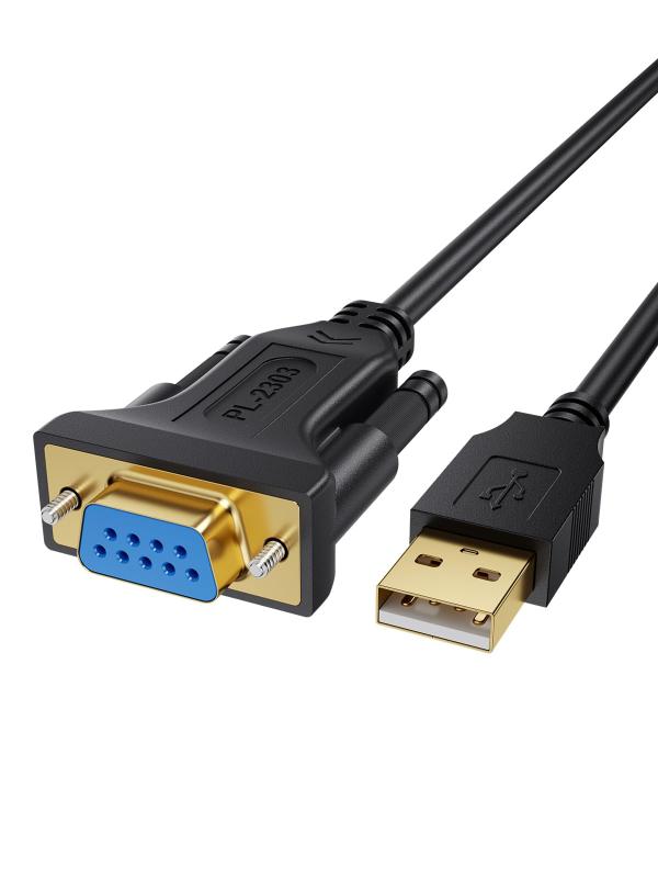 USB to RS232 アダプタ USB RS232変換本USB 2.0 to RS232メスDB9シリアルケーブルを経由して、モデムのようなシリアルDB9（9ピン）デバイスをコンピュータに搭載したUSBポートに接続できます。USBポート...