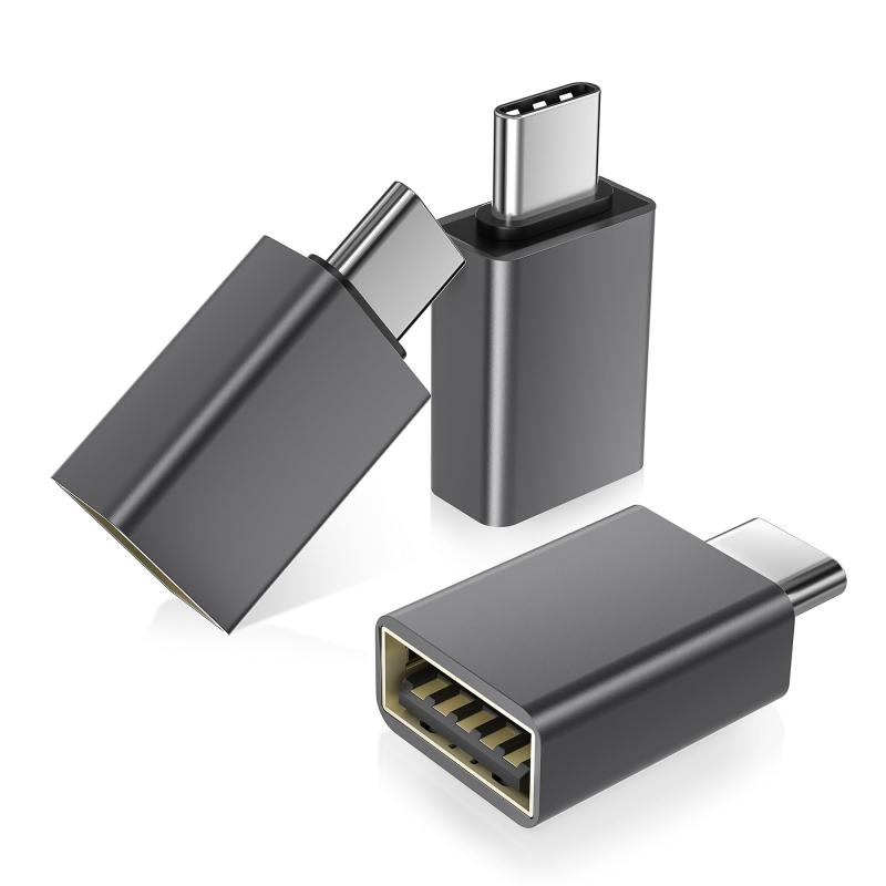 USB C - USBアダプタ3パック、USB Cオス-USB A 3.0メスアダプタ、Apple MacBook Pro、Mac Book、iPad、Microsoft Surface Go、Samsung Galaxy S20 S21 ...