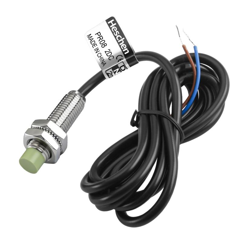 M8 誘導近接センサースイッチ, PR08-2DN, 円筒型検出器, 2mm, DC10-30V 200mA 3線 CE検出仕様: 2mm検出距離、DC10-30V電源、200mA電流取り付け:非シールド(非フラッシュ)高品質構造: ニッケ...