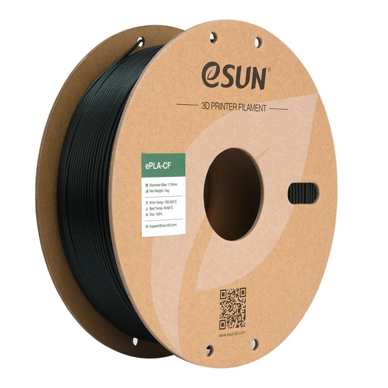 PLA フィラメント 1.75mm、ePLA-CF 炭素繊維強化PLAフィラメント 寸法精度 +/- 0.03mm、1KGスプール (2.2ポンド) FDM 3Dプリンター用の3Dプリント材料