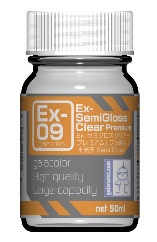 ガイアノーツ(Gaianotes) Exカラー 50ml Ex-09 Ex-セミグロスクリアープレミアムEx-シリーズはサイズの塗料より高品質な顔料、樹脂を使用した高品質な塗料シリーズ50mlの大容量なので、大きなキットを塗る際にも足りなく...