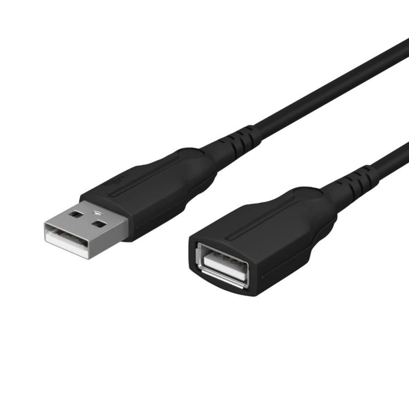 オウルテック USB延長ケーブル Type-A 2m 断線に強い USB Type-A オス to USB Type-A メスUSB Type-Aコネクターケーブルを2m延長:寝室でスマートフォンの充電器までの長さが足り場合や、車載充電器の...