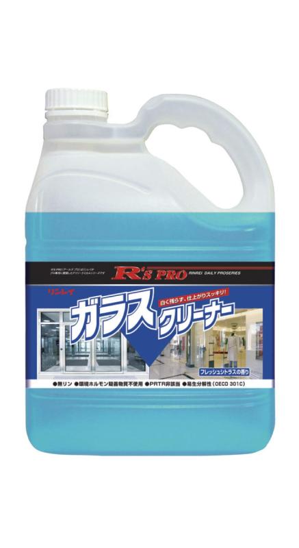 リンレイ R'S PRO ガラスクリーナー 弱アルカリ 4Lあらゆる汚れを強力洗浄作業も楽々簡単拭き取りギラツキがなく、透明感のある仕上がりにさわやかなフレッシュシトラスの香り低臭タイプ容量:4L