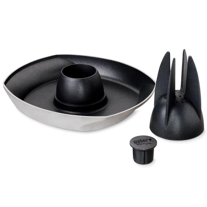Weber(ウェーバー) バーベキュー コンロ BBQ グリル 丸鶏用インフュージョンロースター 6731丸鶏をローストするのに使用します。中心のくぼみにドリンクを入れて香り付け出来ます。分解出来るので、クリーニングも簡単です。お手入れの仕...