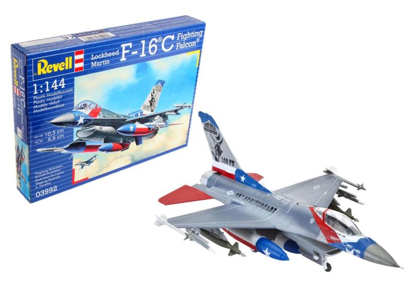 ドイツレベル(Revell) 1/144 F-16C USAF 03992 プラモデル組み立て、塗装が必要なプラモデル。別途、工具、塗料等が必要。