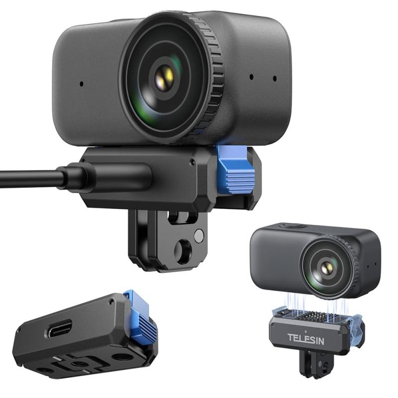 DJI Osmo Nano 用 磁気クイックリリースマウント 充電ベース Type-Cポート,1/4ネジ穴付きと2爪インターフェース,アルミ製 小型 軽量 接続可能 三脚 自撮り棒1.対応機種：この充電ベースはOSMO NANO専用に設計さ...