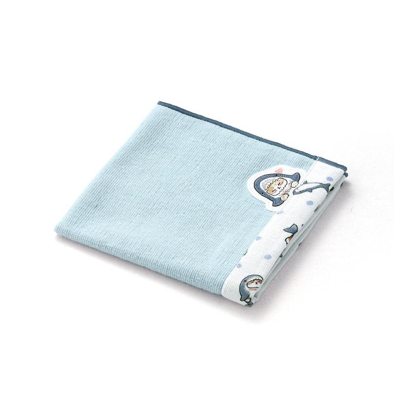 [タオル美術館] mofusand サメにゃん ウォッシュタオル約34×35cm綿100%,刺繍部分ポリエステル100％原産国：中国