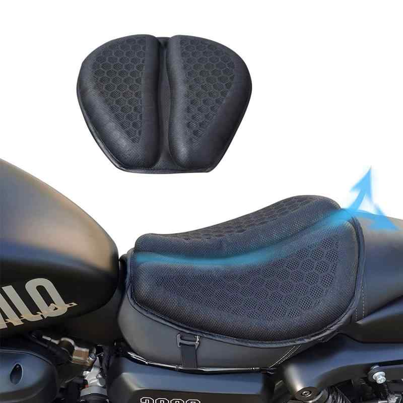 バイクシートクッション ゲルクッション 尻痛み 腰痛み解消 通気性 3Dメッシュシートカバー 通気 滑り止め 通気 人間工学 取り付け簡単 快適なツーリング バイク用品バイクシートクッション
