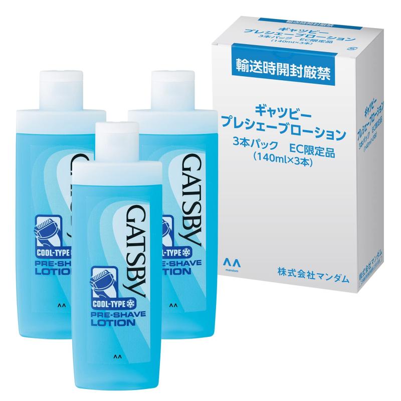 GATSBY(ギャツビー) プレシェーブローション メンズ 電気シェーバー用 アテンションラベルレス仕様 140ミリリットル (x 3) サイズ:140ml×3本パック原産国:日本内容量:140ml×3本
