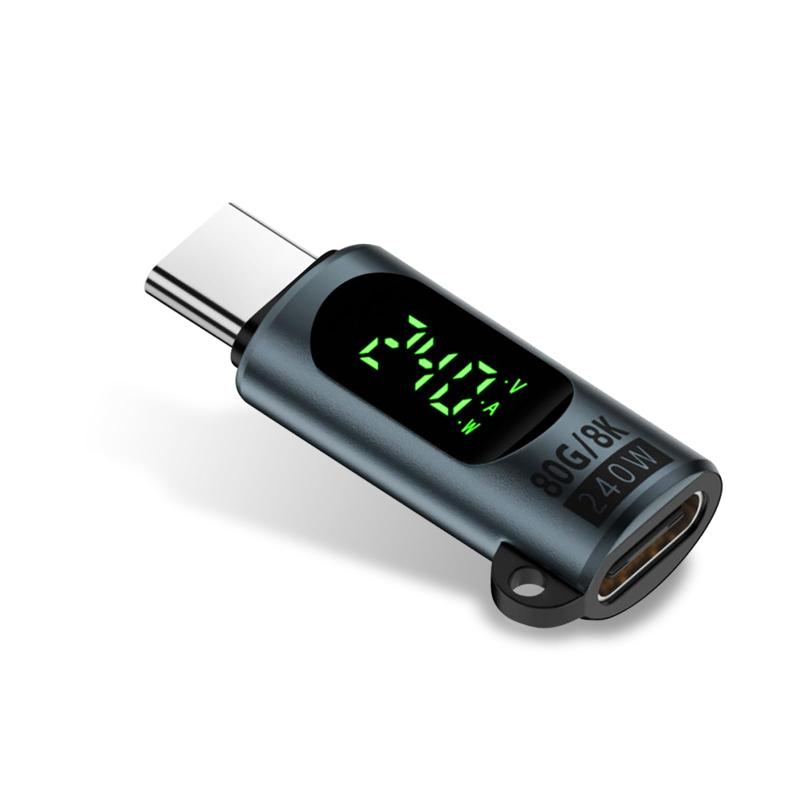 USB C 延長アダプタ240W 超高速充電, 80Gbps USB Type-c 延長アダプタ, USB-C オス メス延長コネクタ 8K 60Hz HD映像信号伝送, PC/MacBook/スマホ/スレート/Switch対応 (1, 紺...