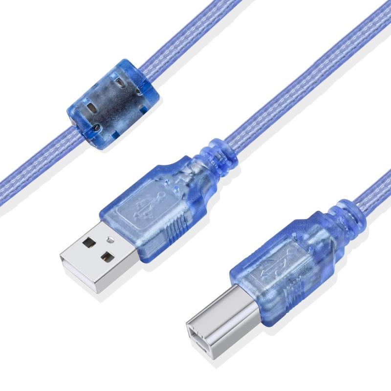 USB 2.0 プリンターケーブル1.5m Aオス-Bオス 金メッキコネクタType Bにスキャナーケーブル、 HP、、ブラザー、、デルの複合機 ファックス機 コピーに対応 1.5メートル耐久性 - 150 cm USB 2.0 AからBケ...
