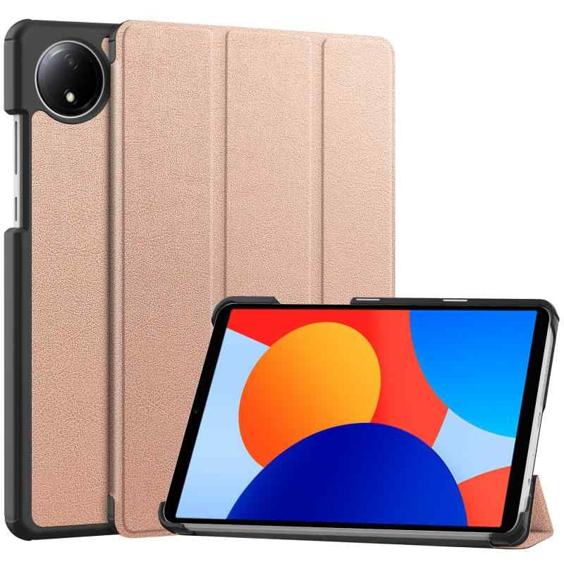 For Xiaomi Redmi Pad SE 4G 8.7インチ ケース スタンド機能付き 開閉式三つ折薄型スタンドケース Xiaomi Redmi Pad SE 4G 8.7 カバー (ローズゴールド）対応機種Xiaomi Redmi ...