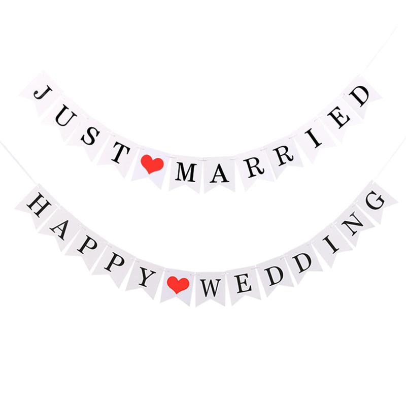 結婚式用ガーランド 2種セット Happy Wedding/Just Married 前撮りや会場飾りに最適な結婚式小物セット内容JUST IED ガーランド1本（縄2m）とHAPPY WEDDING ガーランド1本（縄2m）のセット。思い...