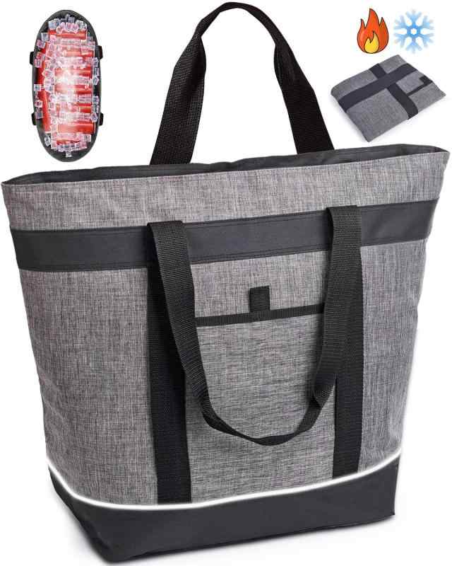 冷たさを長時間キープ 保冷バッグ クーラーバッグ 大容量 30L おしゃれ 買い物バッグ トート 保冷 保温 4層断熱 軽量 折りたたみ グレー優れた保冷＆保温力の保冷バッグは冷気を逃しにくい4層構造になっています。外気の熱が中に入り込みに...