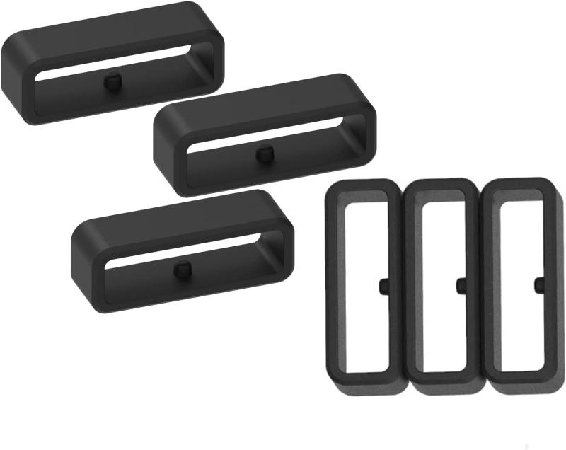 6pcs For garmin ForeAthlete 35 35J 45 45J 45S/Forerunner35J 45J に対応リストバンド交換用修理用遊環ベルトループ シリコーン製ブラック For Forerunner 965 95...