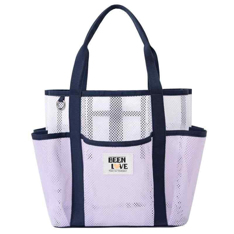 [] ビーチバッグ プールバッグ メッシュ素材 超軽量 通気性 速乾性 折り畳み可能 水陸両用 温泉 水浴 プール サウナ ジム スパ 銭湯（Mサイズ）