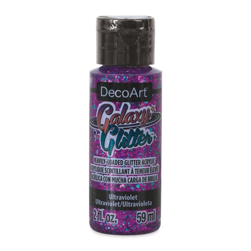 DecoArt Galaxy Glitter Acrylic Paint 2oz-Ultraviolet -DGG2OZ-06様々なサイズと色のラメが入ったキラキラ輝くグリッターペイントベースカラーはクリスタルクリアでラメの含有量が多く美し...
