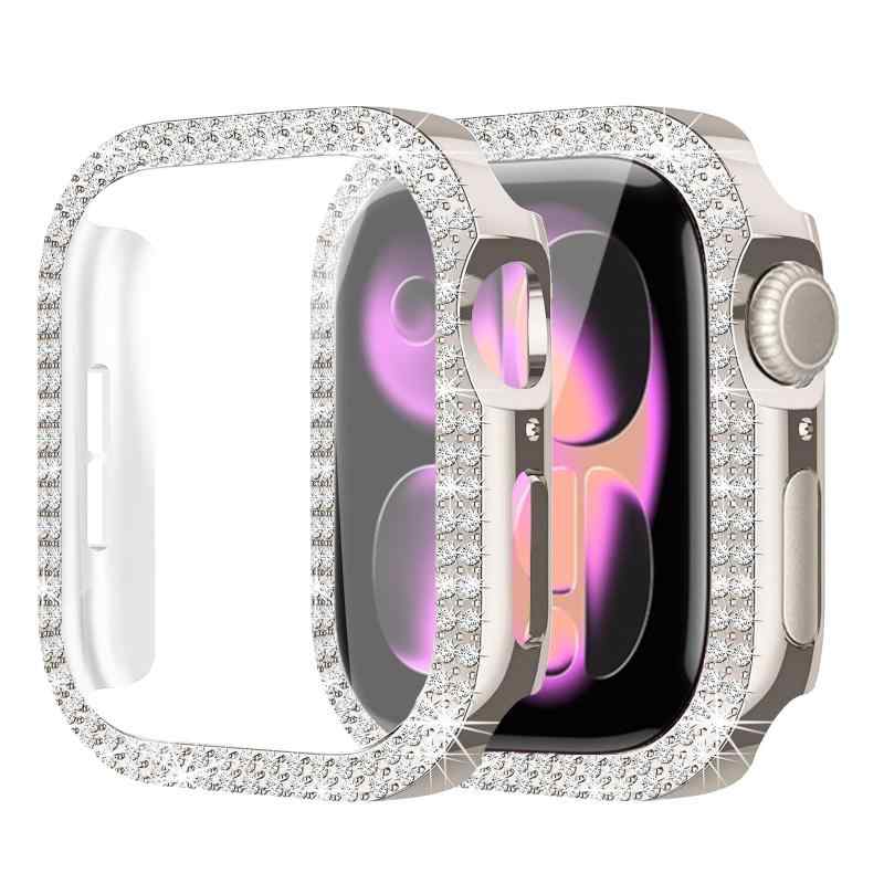 For Apple Watch 専用カバー 40mm アップルウォッチ保護ケース 対応 Series 9/8/7 ダブルダイヤモンド 3D直角エッジ 防水 落下・衝撃・スクラッチ防止 高透過率 指紋防止対応機種本製品はapple watch...