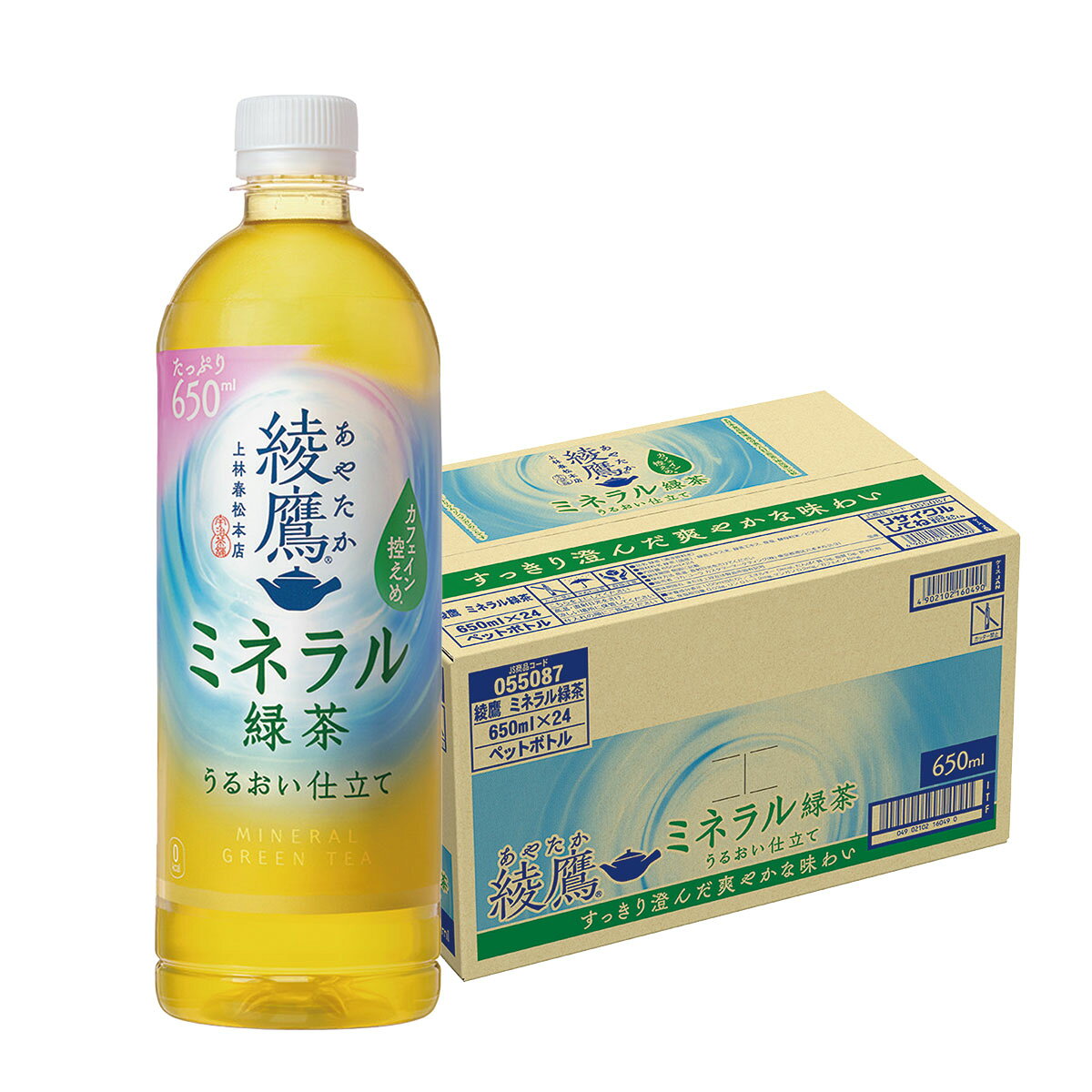 【内容量】 650ml 【原材料】 緑茶（国産）、緑茶エキス末、緑茶エキス、食塩、酵母粉末／ビタミンC 【商品説明】 綾鷹史上初のミネラル*入りの止渇系緑茶。 すっきり澄んだ爽やかな味わい。 ミネラル*入り＆カフェイン控えめ**で、からだに...