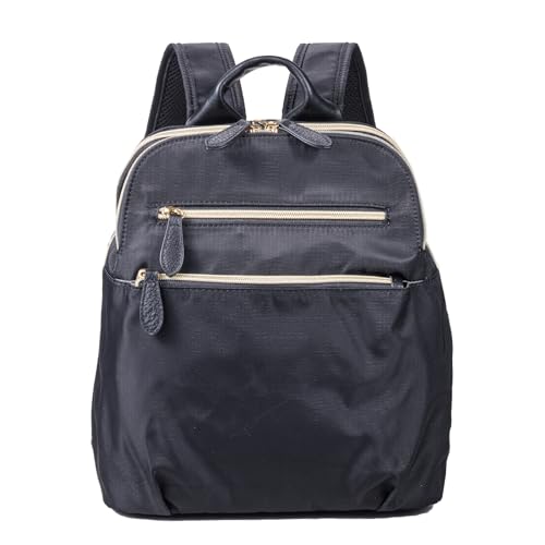 [IMAI BAG since 1977] イマイバッグ QUAY キー ナイロンx牛革リュック 本革 シニア レディースリュック 軽量 牛革 撥水 軽い 99373_e (ブラック)・ブランド QUAY(キー) 　素材はガシガシ使用できる...
