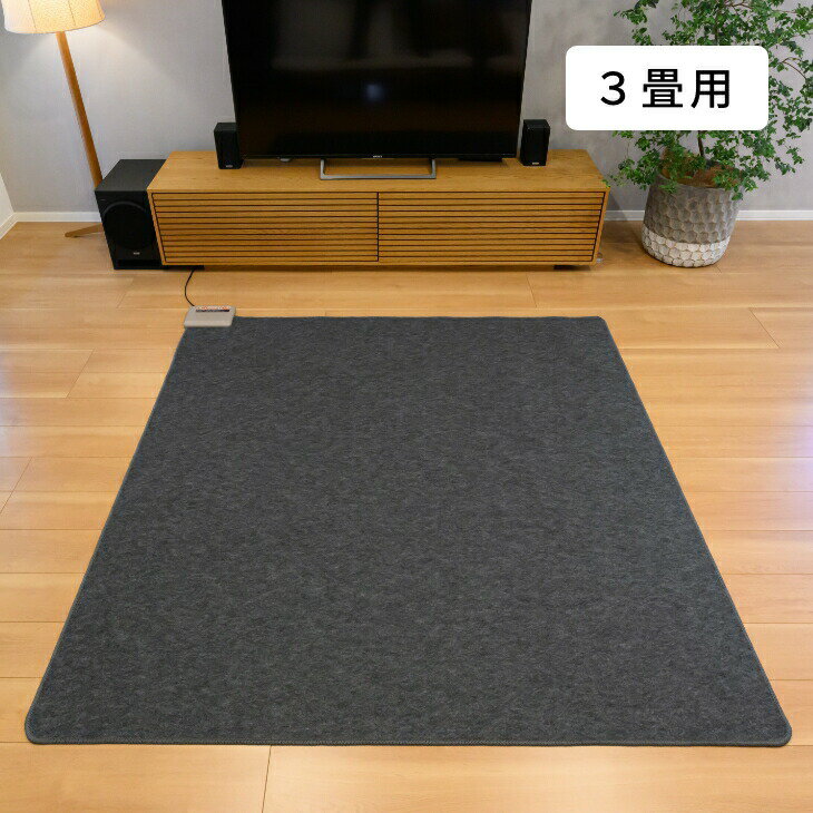 家族みんなで暖かい！多機能電気ホットカーペット（3畳用） 「リビング全体を暖かくしたい」「電気代を節約しながら、必要な場所だけ温めたい」そんな願いを叶える、3畳サイズの多機能電気ホットカーペットです。 約195×235cmの広々サイズで、リ...
