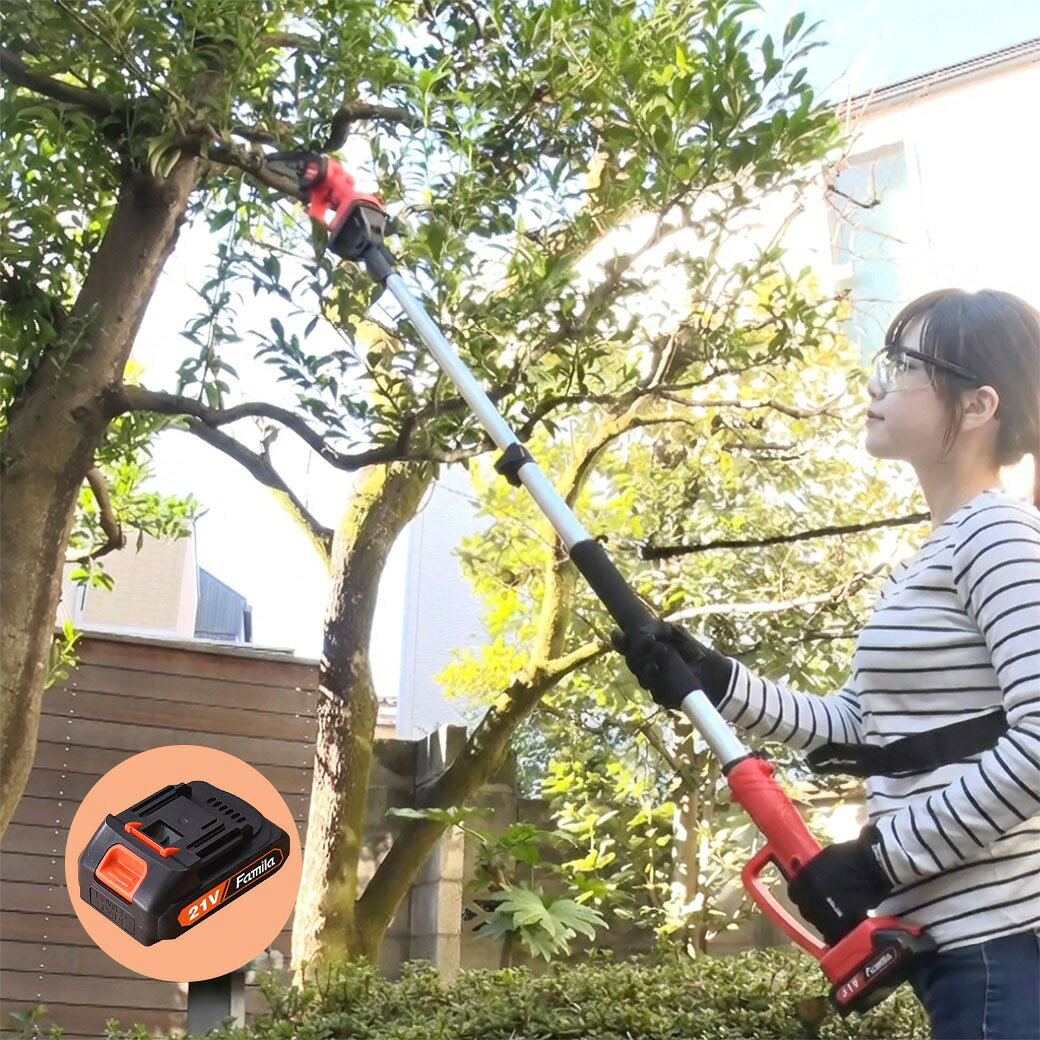 【今売れています テレビショッピング放送商品】 高枝も手元の太枝もスパッと！庭の手入れがこれ1台で完結。 高い場所の枝打ちから手元の太枝カットまで、お庭のあらゆる悩みをこれ1台で解決する最新の2WAY高枝チェーンソーが登場しました。延長ポー...