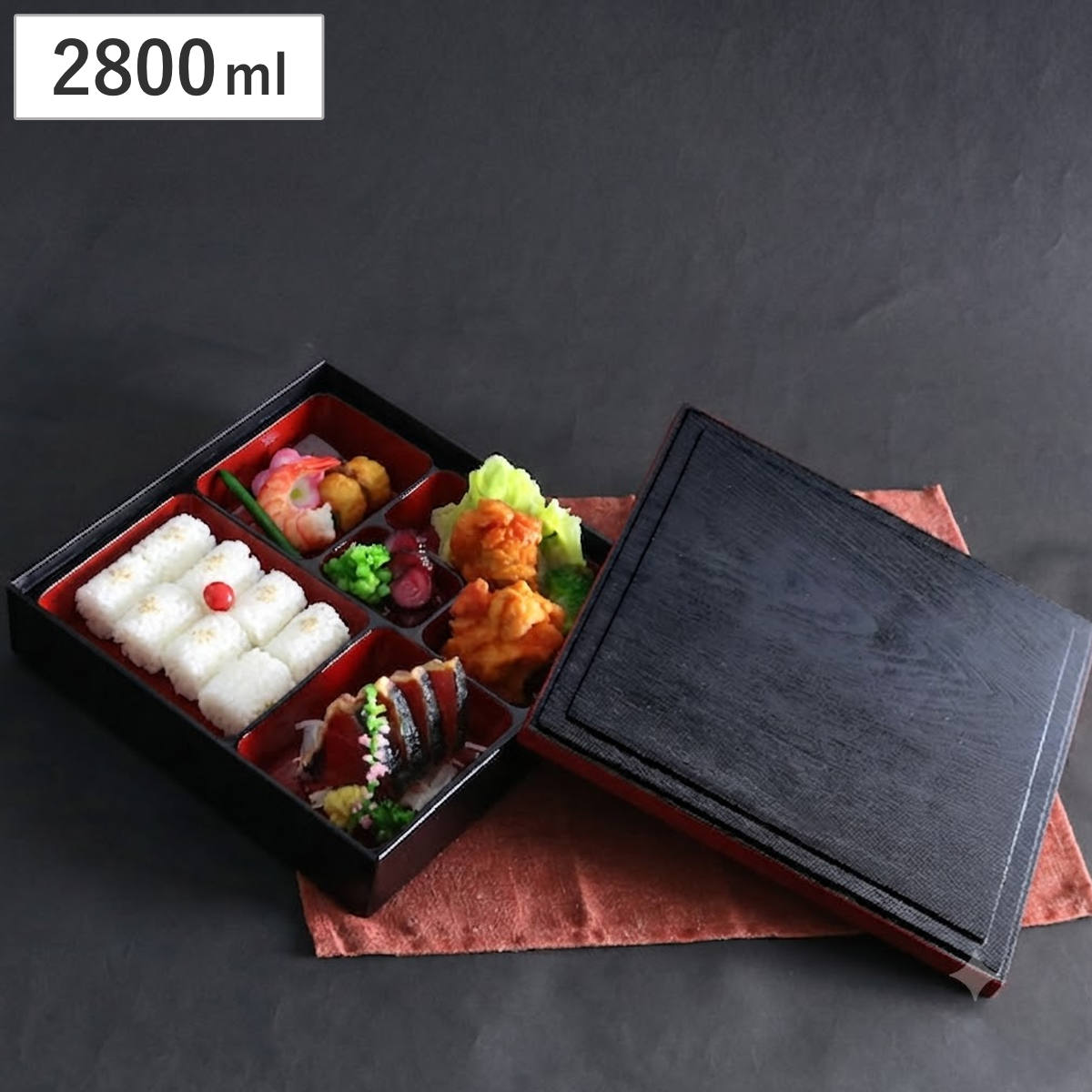 サイズ約 幅26×奥行26×高さ6（cm）容量約 2800ml内容量1個材質ABS樹脂生産国日本製食器洗い乾燥機使用不可電子レンジ使用不可区分返品・キャンセル区分（小型商品）ギフトラッピングページを見る●お正月やお花見、運動会などにピッタリ...