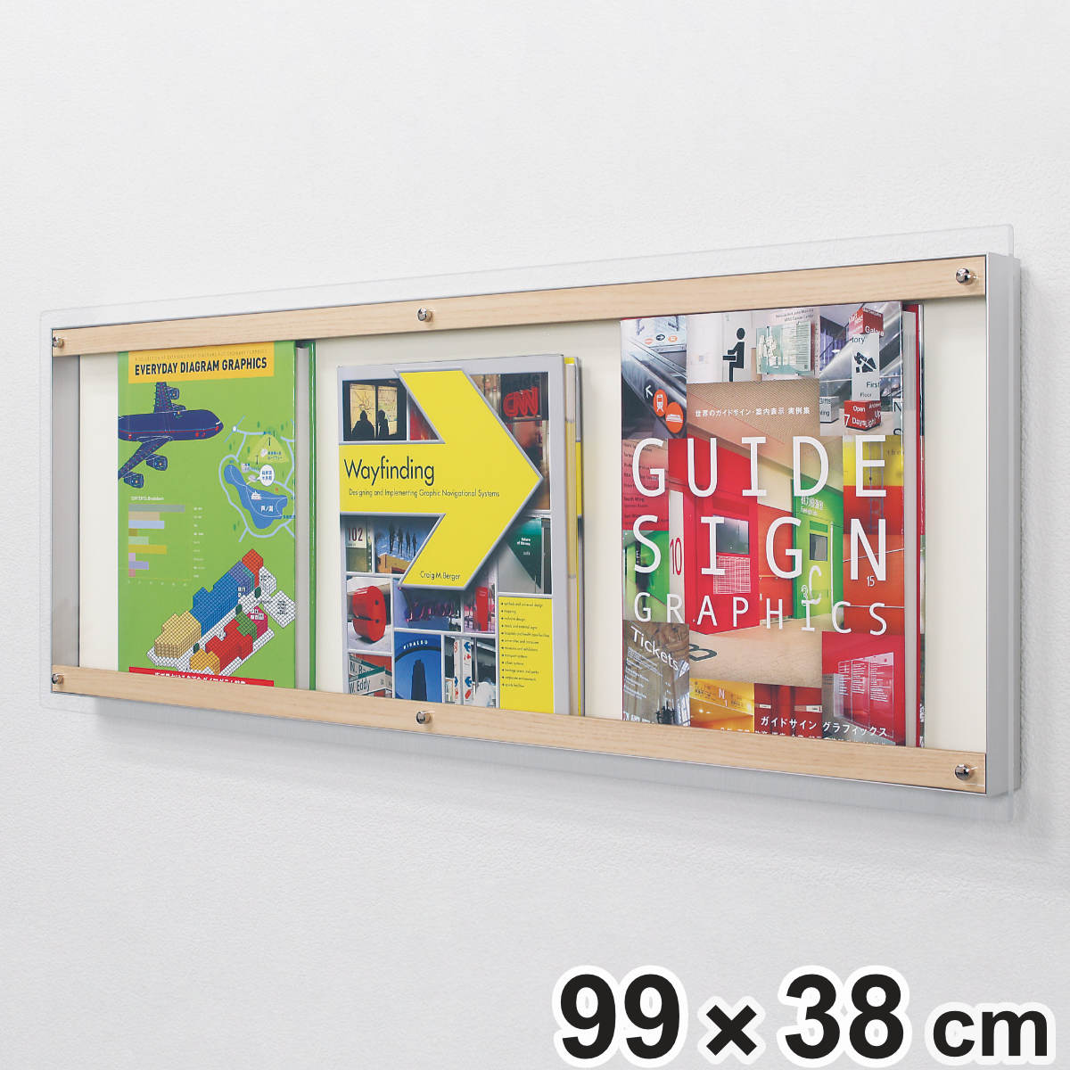 サイズ約 幅98.8×奥行5.6×高さ37.8（cm）重量約 3.8kg内容量1個付属品：壁面直掛具、クッションゴム材質本体：アルミ、木質ボード、アクリルカラーナチュラル生産国日本製耐荷重ピン：5kgネジ：10kg注意事項※商品ページ内には...