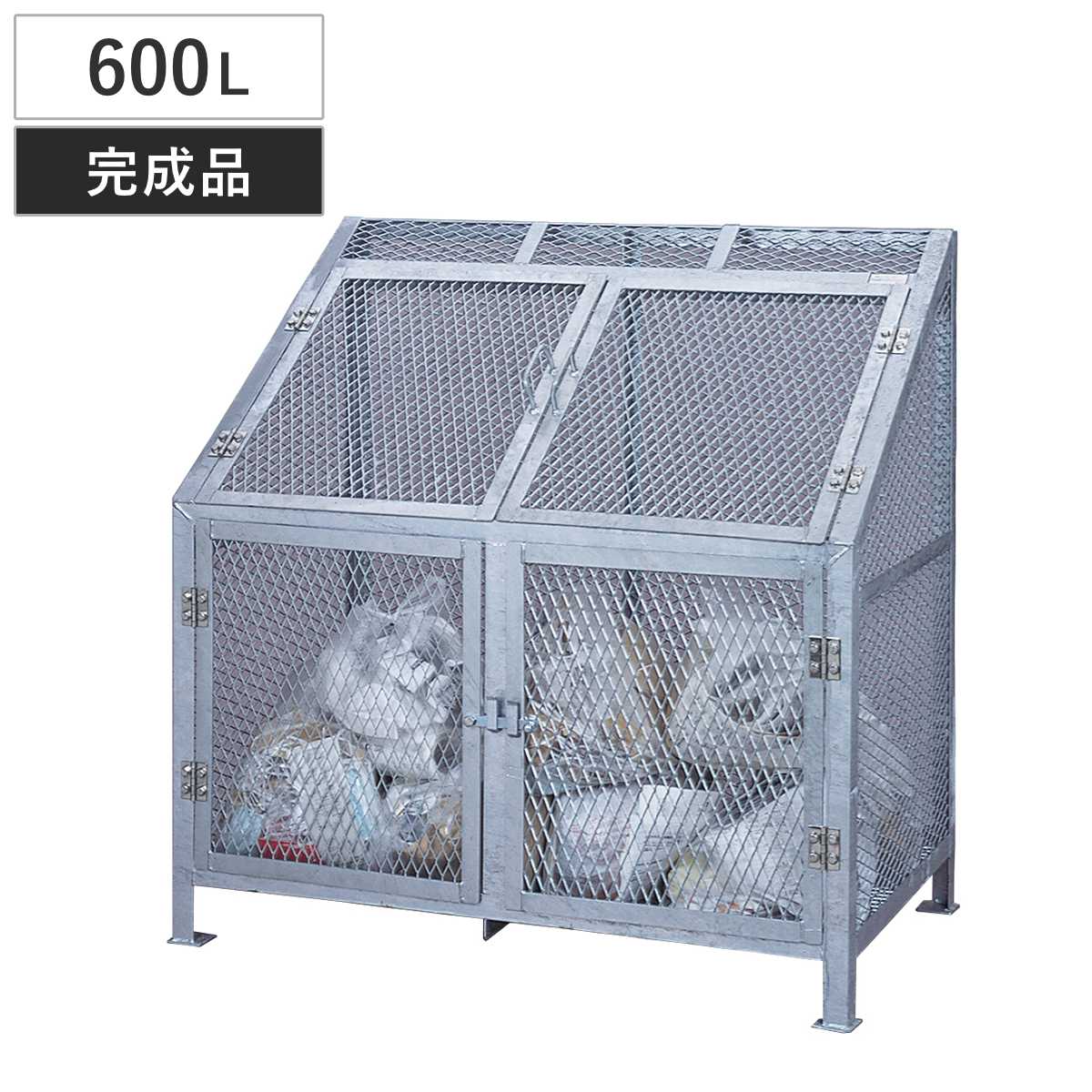 サイズ約 幅120×奥行70×高さ120（cm）重量約 64kg容量約 600L内容量1台材質スチール（溶融亜鉛メッキ）生産国日本製組立状態完成品区分返品・キャンセル区分（不可）●45Lのゴミ袋を約13袋収納できる大容量のダストボックスです...