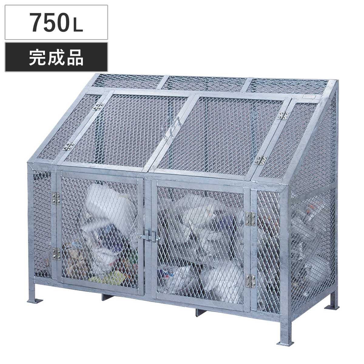 サイズ約 幅150×奥行70×高さ120（cm）重量約 70kg容量約 750L内容量1台材質スチール（溶融亜鉛メッキ）生産国日本製組立状態完成品区分返品・キャンセル区分（不可）●45Lのゴミ袋を約16袋収納できる大容量のダストボックスです...