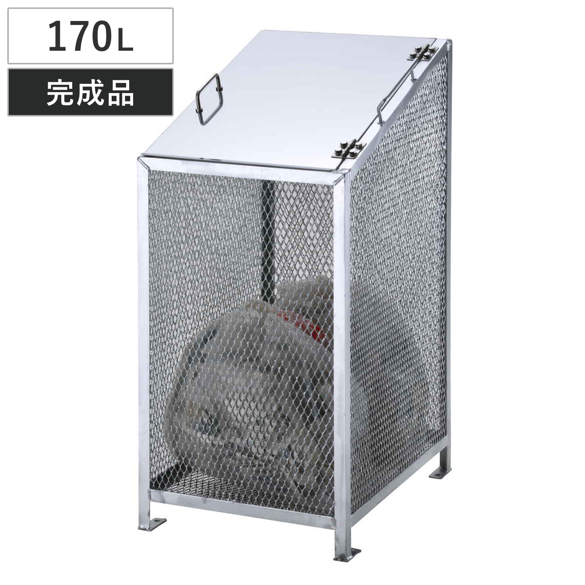サイズ約 幅45.5×奥行60.5×高さ96（cm）重量約 15kg容量約 170L内容量1台材質本体：スチール扉：SUS430生産国日本製組立状態完成品備考L型脚仕様容量目安：45Lゴミ袋×約 3個区分返品・キャンセル区分（不可）●犬・猫...