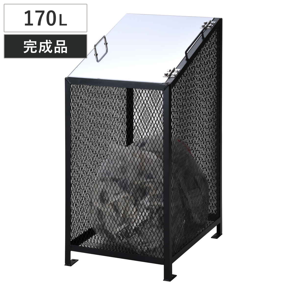 サイズ約 幅45.5×奥行60.5×高さ96（cm）重量約 15kg容量約 170L内容量1台材質本体：スチール扉：SUS430生産国日本製組立状態完成品備考L型脚仕様容量目安：45Lゴミ袋×約 3個区分返品・キャンセル区分（不可）●犬・猫...