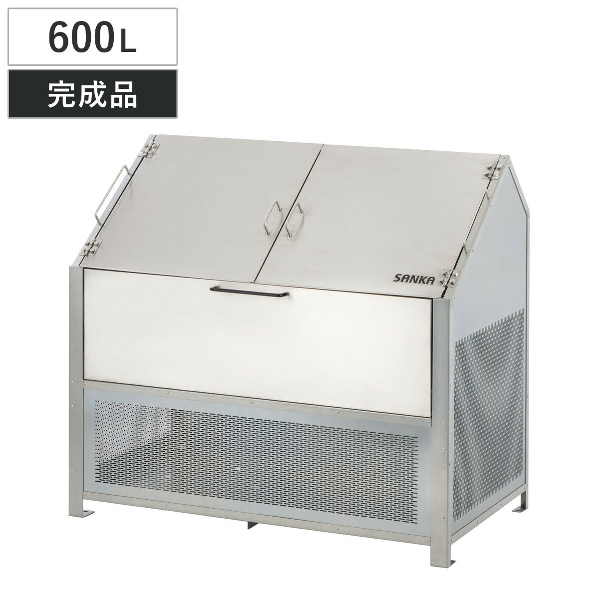 サイズ約 幅120×奥行71.5×高さ111（cm）重量約 44kg容量約 600L内容量1台材質本体：高耐食溶融めっき鋼板金具・ネジ：ステンレス、アルミ扉・ハンドル：ステンレス（SUS304）ハンドルゴム：ポリ塩化ビニル生産国日本製組立状...