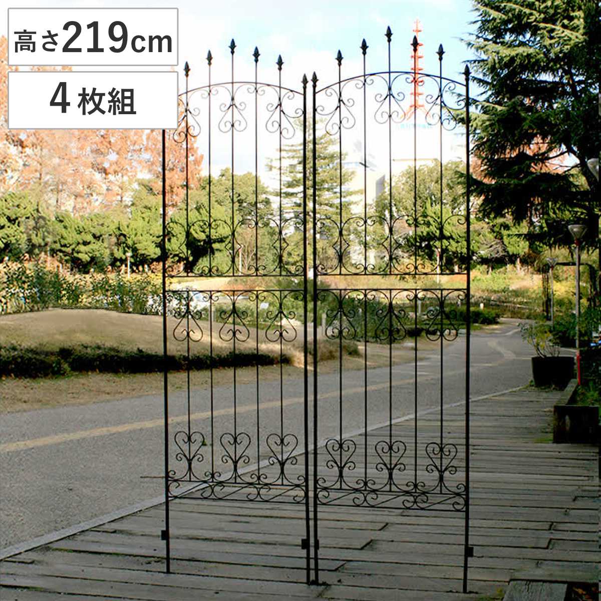 サイズ本体：幅62×奥行1.5×高さ219cm（1枚）※地中埋め込み部分：25cm重量約 5.8内容量本体：4枚組付属品：結束バンド 6本、埋め込み金具 8本材質スチール（粉体塗装）組立状態お客様組立品注意事項※商品ページ内には別の商品を含...