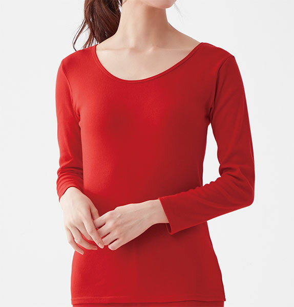 【この商品はメール便送料無料(ポスト投函)商品の為、時間指定は出来ませんが、ご不在でも受け取りができます】 ◆　製品説明　◆ ・綿100%でふっくら、やわらかな着心地の赤いインナー。 ・吸湿発熱性のある綿を使用してあたたか。 ・赤色で幸運を...