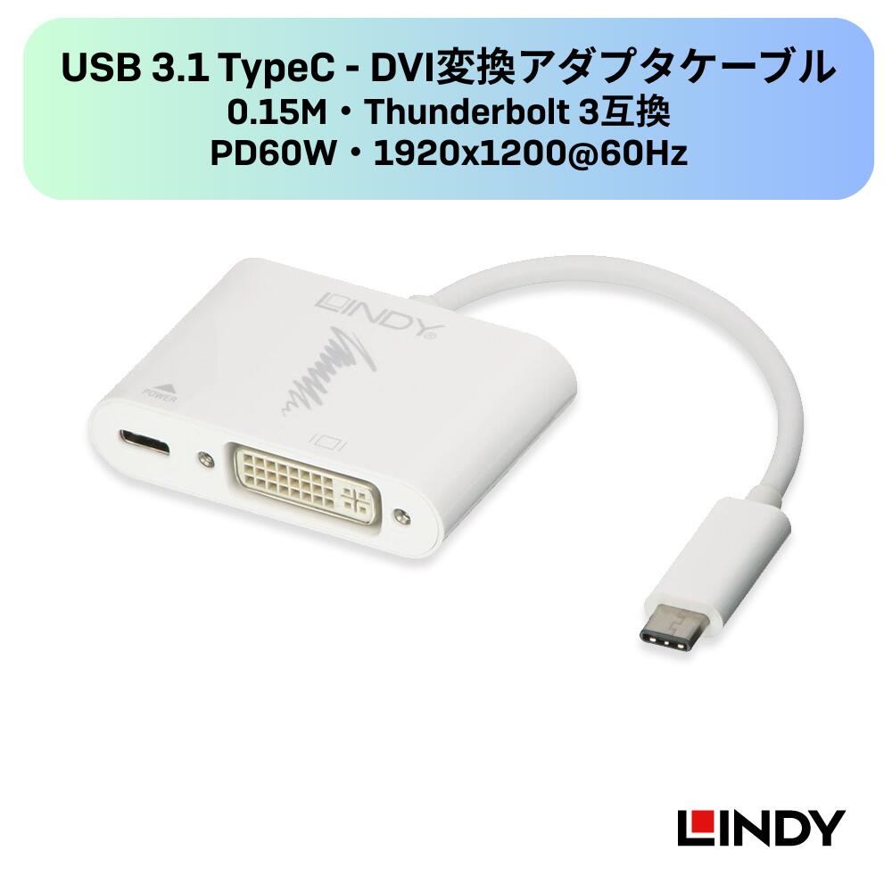 【製品の特長】 ・DVI-DポートとUSB Type C電源ポートをコンピューターに追加 ・最大1920x1200@60HzのDVIシングルリンク解像度に対応 ・USB 3.1ポート/バスによるDisplayPort代替モードのサポートが必...