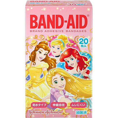 商品説明「バンドエイド ディズニープリンセス 20枚入」は、水・バイ菌を通さず、空気・水蒸気は通すキャラクター絆創膏です。伸縮性に優れた特殊テープを使用しています。傷口につきにくい特殊加工パッド。(C)Disney使用上の注意●創傷面を清潔...