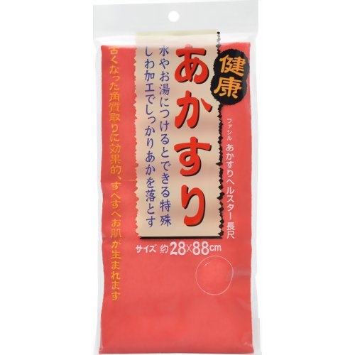 ※パッケージデザイン等は予告なく変更されることがあります。商品説明「ファシル あかすりヘルスター長尺 1枚入」は、水やお湯につけるとできる特殊しわ加工でしっかりアカを落とす垢すりです。古くなった角質を取り、お肌をつるつるにします。使用方法石...