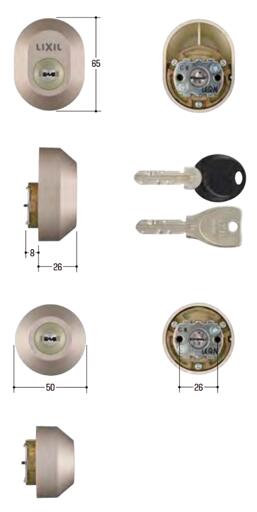 MIWA 交換取替用シリンダー PS　1K2L　子鍵5本 mcy-478 美和 ミワ