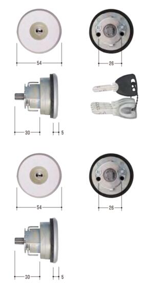 MIWA 交換　取替用シリンダー PS　1K2L　子鍵5本 mcy-513 美和 ミワ