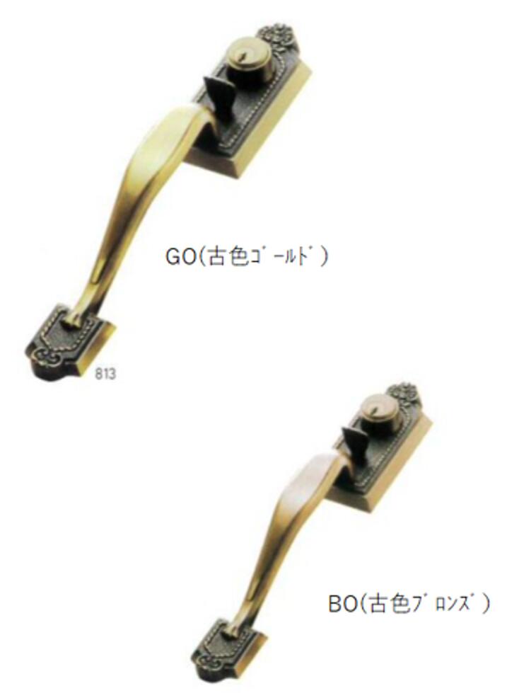・ゴールド/ブロンズ ・BS（バックセット）58mm ・DT（扉厚）30~40mm ・子鍵3本付き（ディンプルキー）