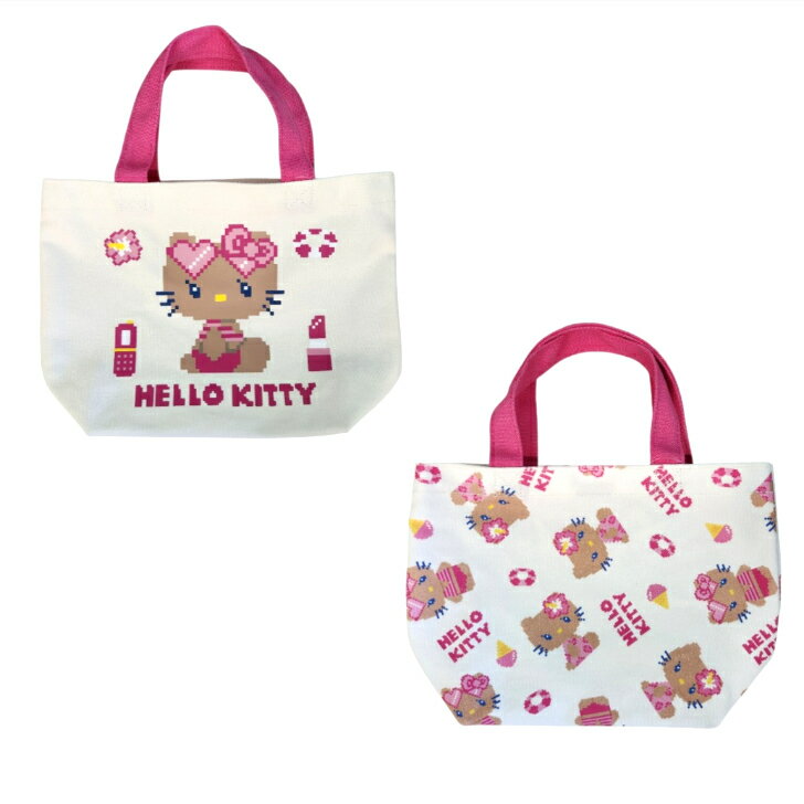 【HELLO KITTY 日焼けシリーズ ミニトートバッグ】　キティ キティちゃん ハローキティ SANRIO トートバッグ ミニトート ハワイアン雑貨 サーフ ALOHA HELLO KITTY キティ サンリオ 人気 ミニトート ハワイ...