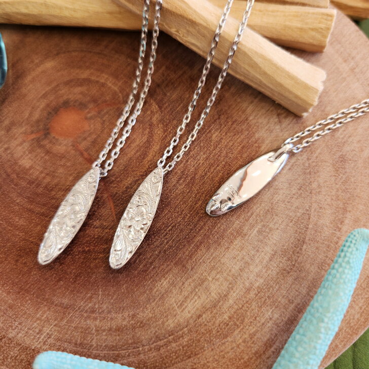 【Silver925 チェーン付き サーフボード型ネックレス】シルバー925　サーフボード型ネックレス　ハワイアンジュエリー　ハワジュ　SV925　SILVER925　メンズ　レディース　シルバー　　ネックレス　ペンダント　サーフィン　サー...