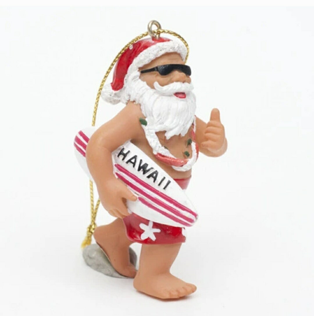 アロハ　サンタ クリスマス　オーナメント [サーフボードサンタ]　ハワイアン雑貨 オーナメント クリスマス サンタ アロハサンタ サンタクロース ハワイ アロハ ハワイアン雑貨 ハワイ直輸入 サーフボード サーフィン サーファー サーフ フ...