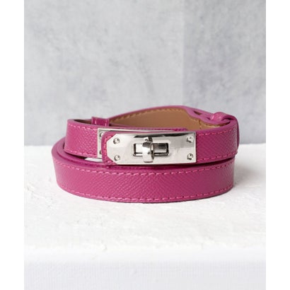 【高見え/ターンロックデザイン/牛革ウエストベルト/カジュアルレディースベルト】大人の上品さを引き立てる「ターンロック」デザインのバックルが魅力のベルト レディース。リアルレザー（牛革）を使用した細ベルトは、きれいめからカジュアルまで幅広い...