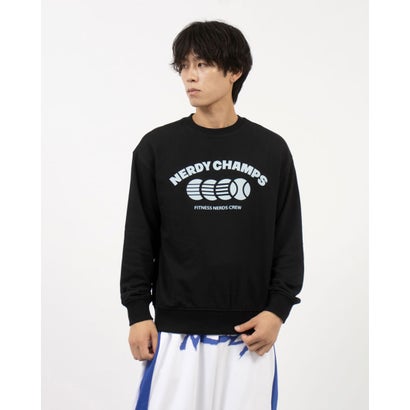 ◇身長176cm C84 W75 H88/モデル着用サイズM◇ノルディ NERDY CHAMPS SWEATSHIRTプリントデザインがポイントのスウェットシャツ。こなれ感あるドロップショルダーのシルエットが◎デイリーウェアに活躍する一着で...