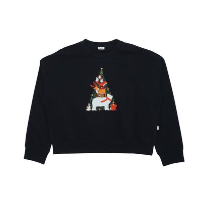 クリスマスをテーマにした動物とツリーのデザインが目を引くスウェットです。フロントのカラフルなプリントが華やかさを演出し、季節感たっぷりの一枚。裏面はシンプルな無地で合わせやすく、イベントから普段使いまで幅広く活躍します。Giovanna M...