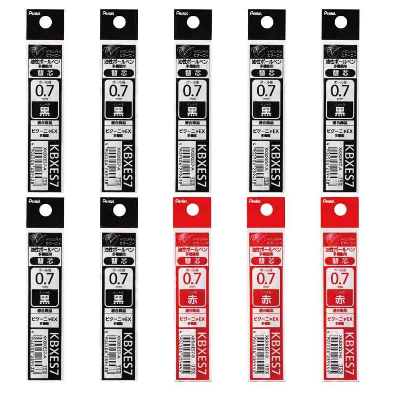 ぺんてる 多機能ボールペン替芯セット XKBXES7 0.7mm 黒7本 赤3本【特長】ボールペン替芯10本(黒・赤)セット【セット内容】XKBXES7-A(黒)7本・XKBXES7-B(赤)3本【1本あたりサイズ/重さ】幅 2 ×奥行2m...