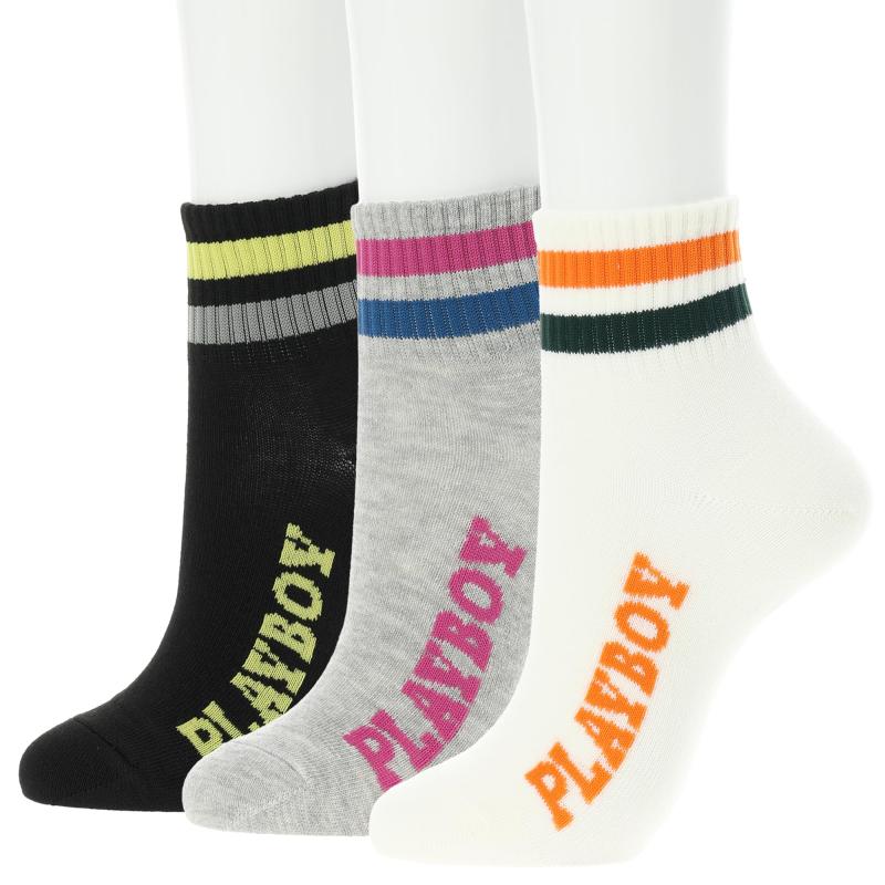 [プレイボーイ] ショート ソックス 4186010 ガールズ 4186010-1924-1 01：ミックスカラーSIZE:19.0-24.0 cm